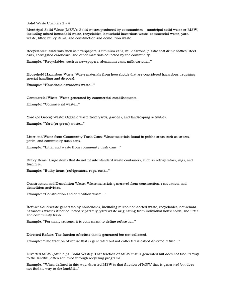 Solid Waste Chapters 2-4 | PDF | Waste | Waste Management