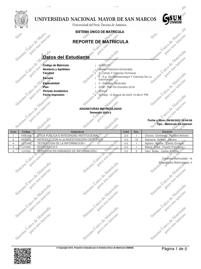 Report e Alum No Matric Ula | PDF