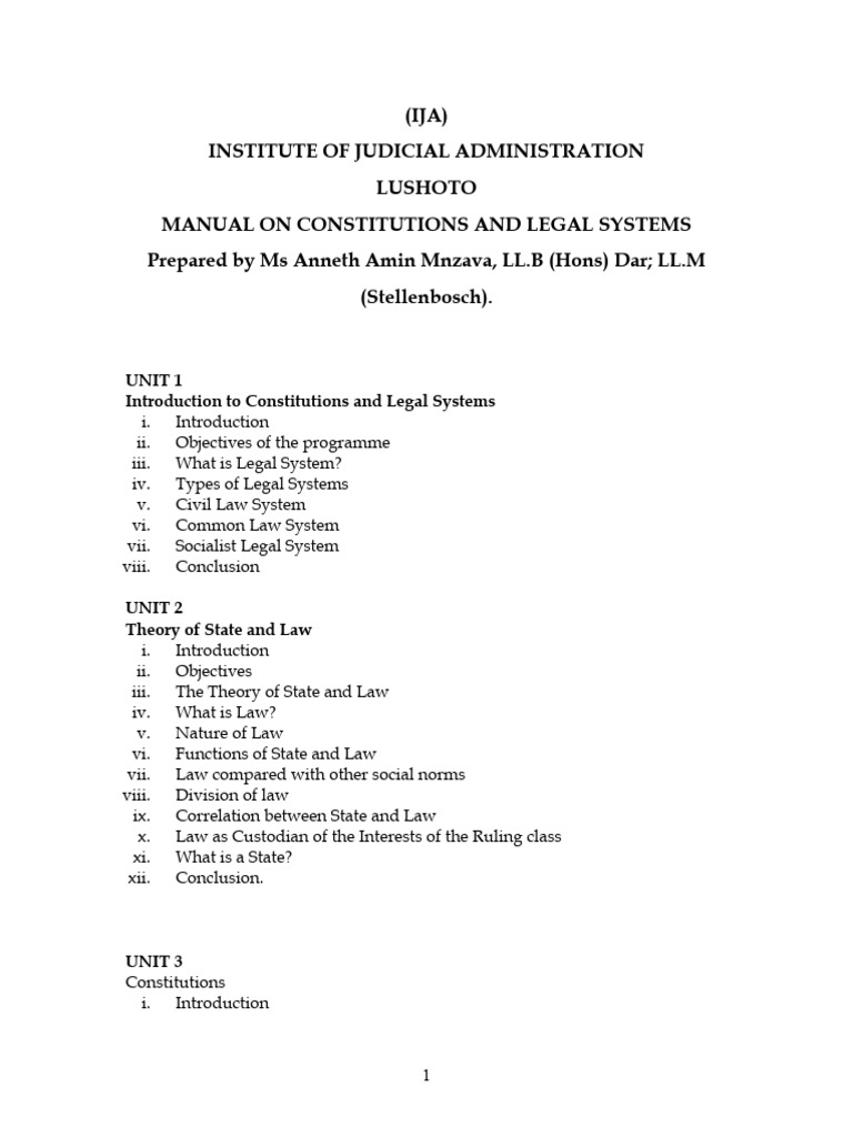 Overview of Legal Systems and Constitutions | PDF | Common Law | Precedent