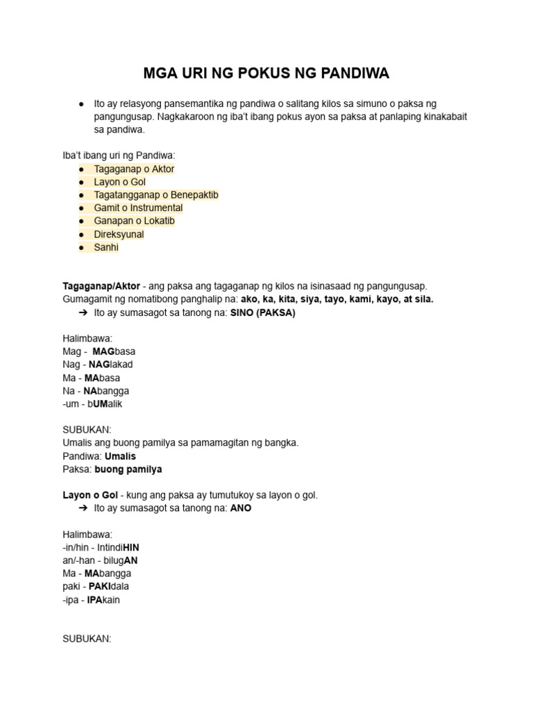 T3 Modular Assessment 1.0 - Filipino | PDF