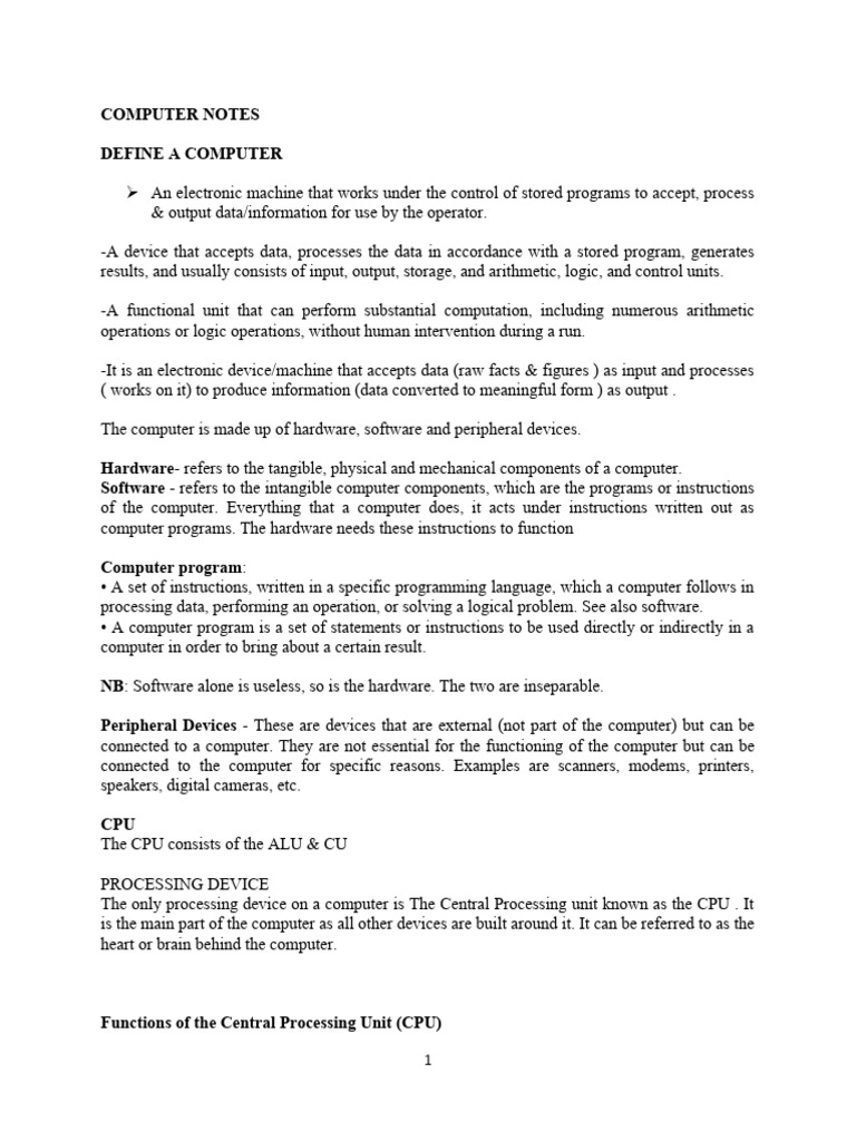 Computer Notes | Download Free PDF | Random Access Memory | Computer ...