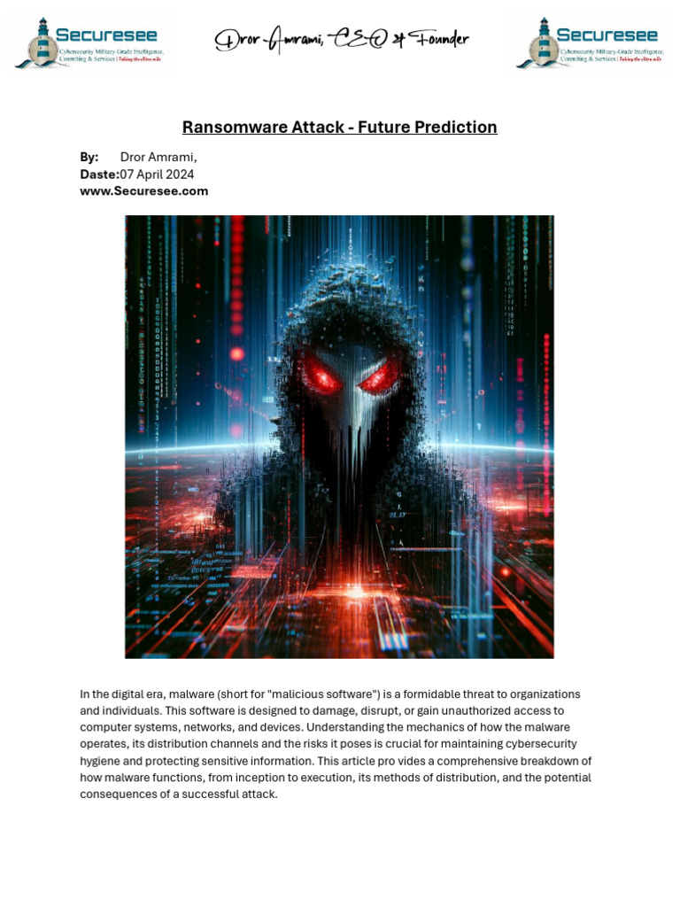 Ransomware Attack Future Prediction - With Images | PDF | Malware | Ransomware