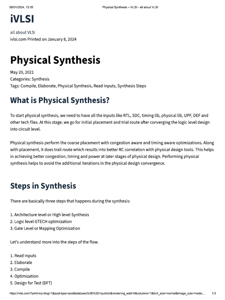 4physical Synthesis | PDF