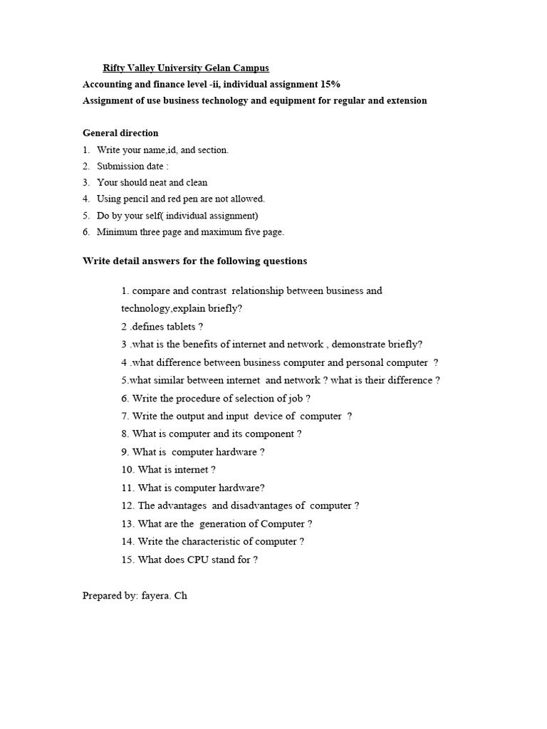 Business Technology Assignment Guide | PDF