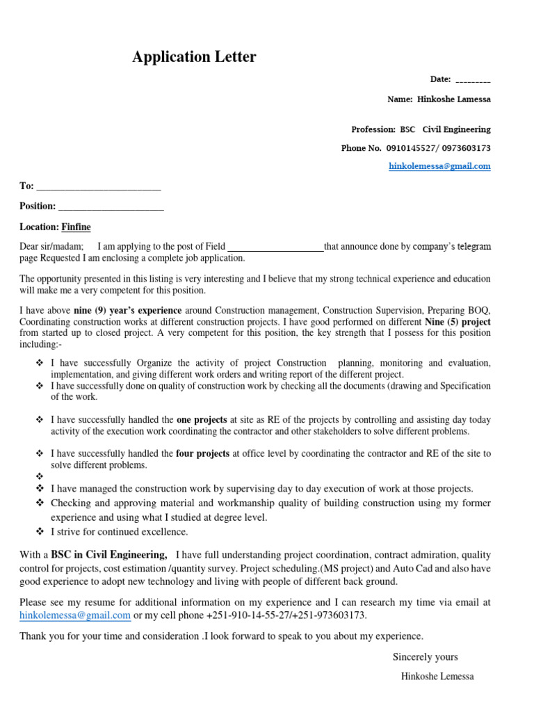 My CV and Application Letter HL | Download Free PDF | Ethiopia