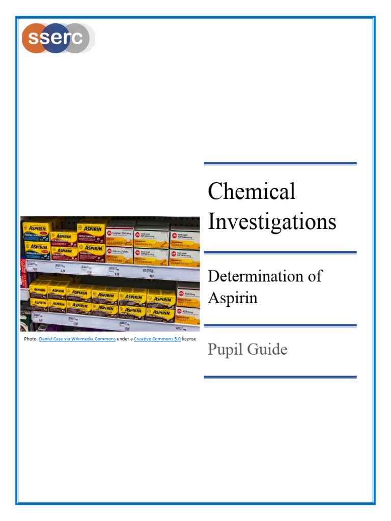 Determination Of Aspirin Pupil Pdf Titration Chemistry