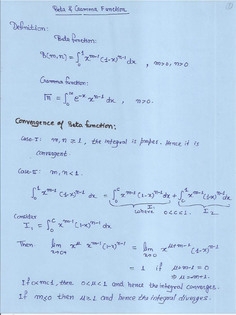 Beta Gamma Functions | PDF