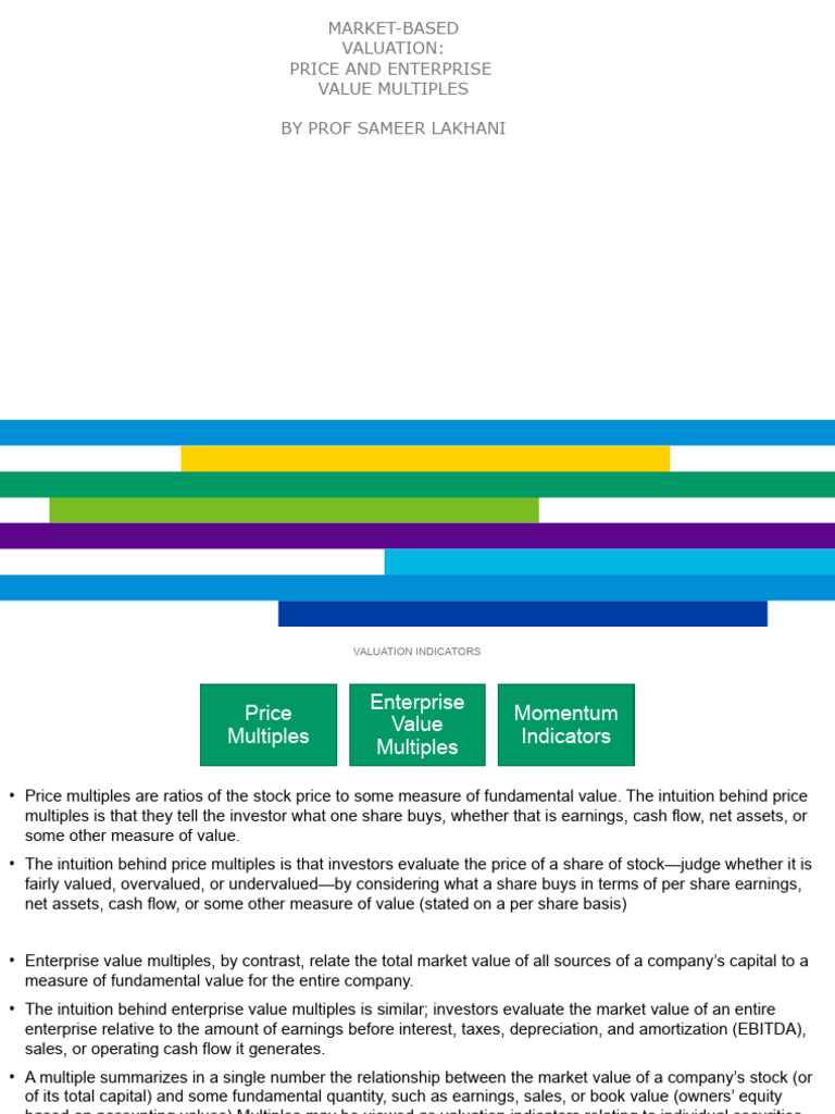 Market Based Valuation and EV Multiples | PDF | Book Value | Valuation ...