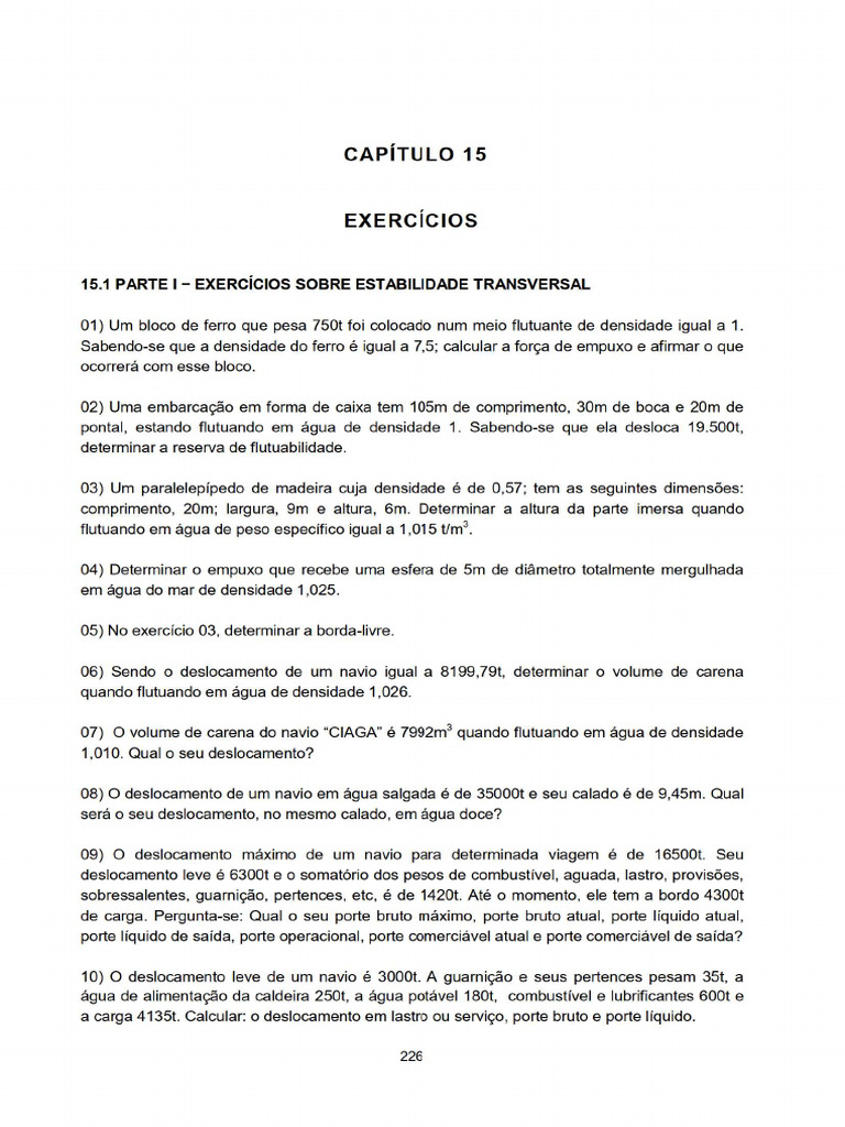 Exercícios Estabilidade | PDF