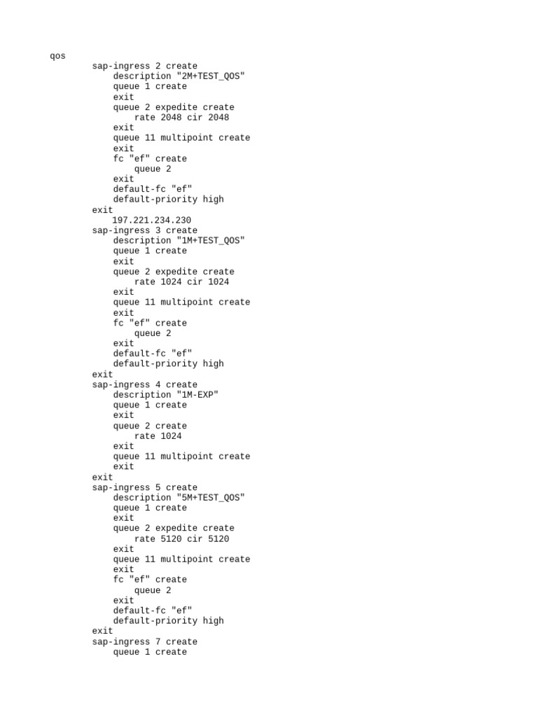 ALU QOS TEMPLATE | PDF | Computer Networking | Wide Area Network