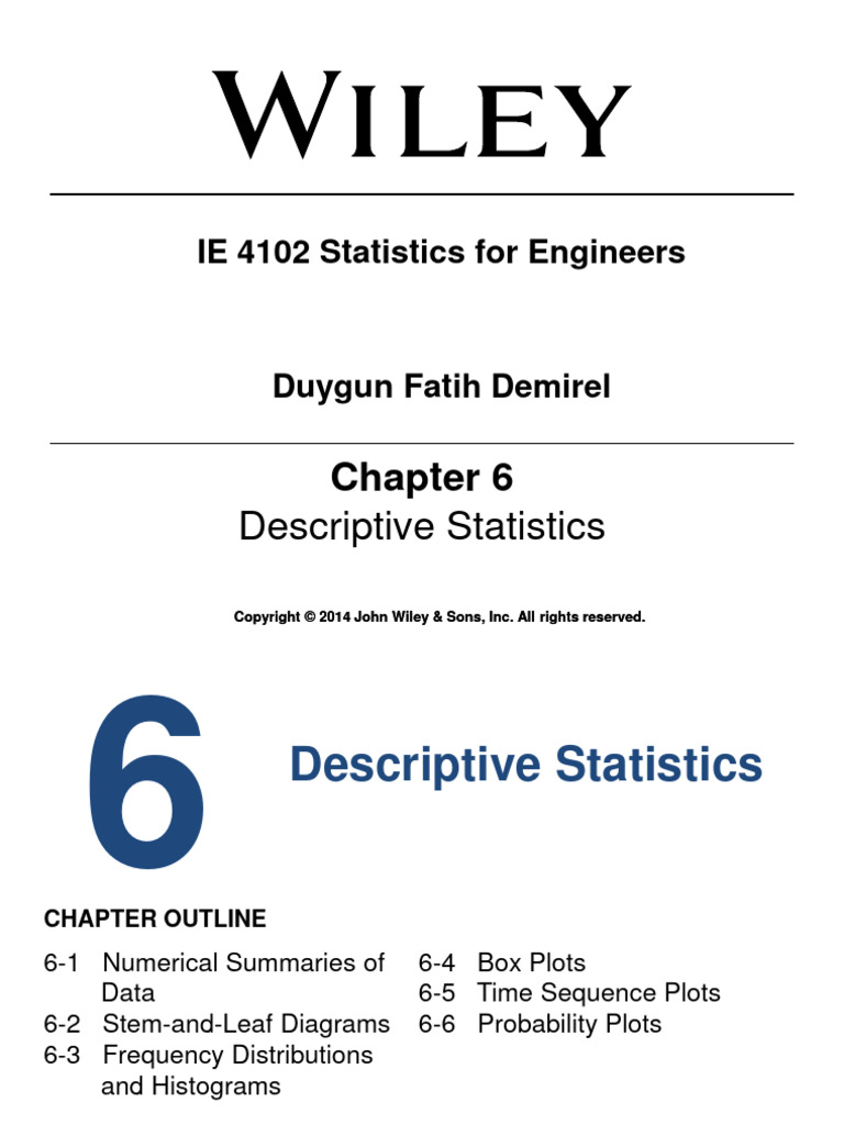 IE4102 Lecture3 | PDF | Probability Distribution | Statistics