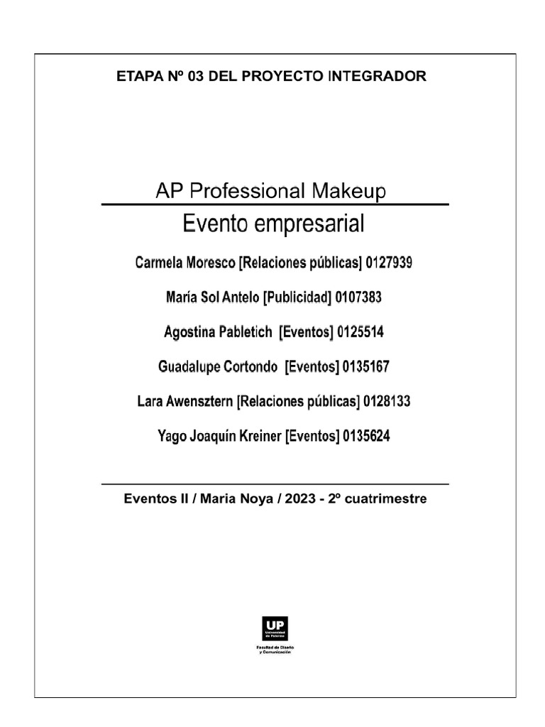 Etapa 3 - Grupo 4 - AP Professional Makeup | PDF
