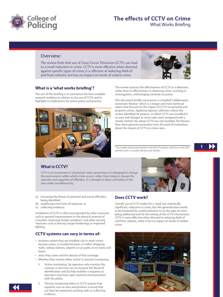 What Works Briefing Effects of CCTV 2013 | PDF | Closed Circuit ...