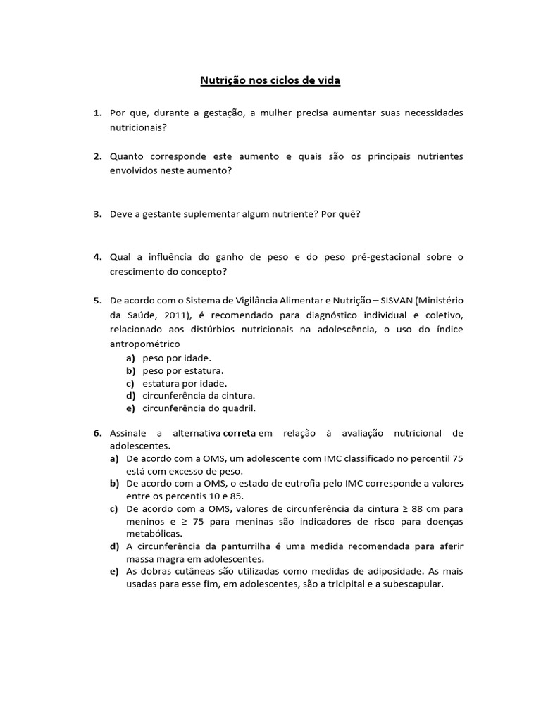 Nutrição Nos Ciclos Da Vida | PDF | Vitamina | Leite Nutrição Nos Ciclos Da Vida | PDF | Vitamina | Leite