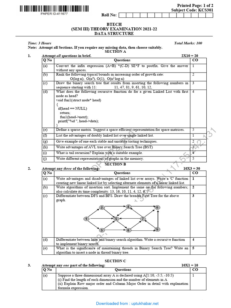 DATA-STRUCTURE-KCS-301-2022 | PDF | Time Complexity | Computer Programming