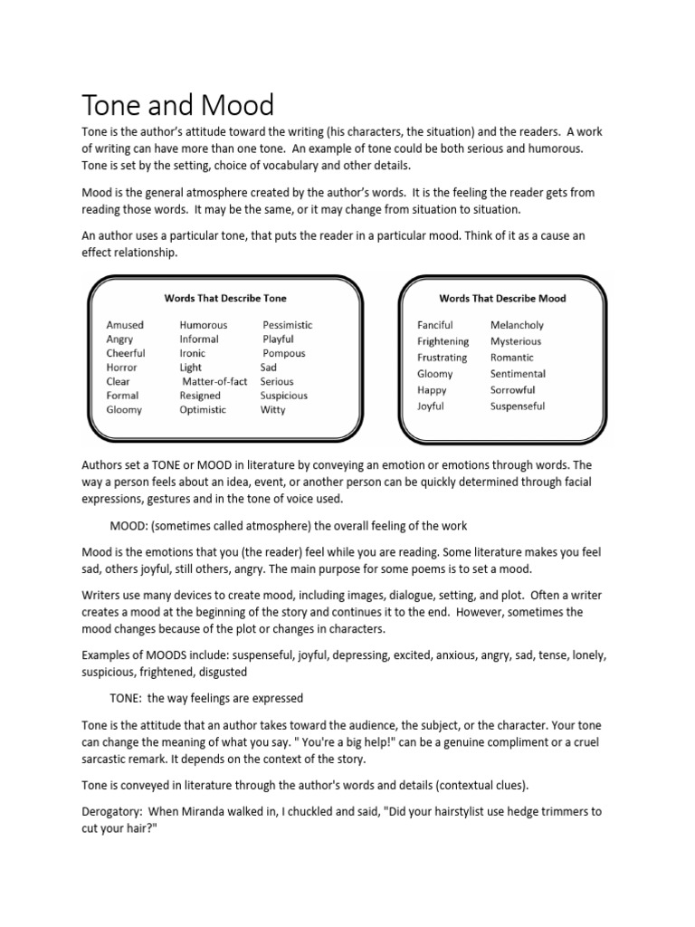 Tone and Mood | PDF