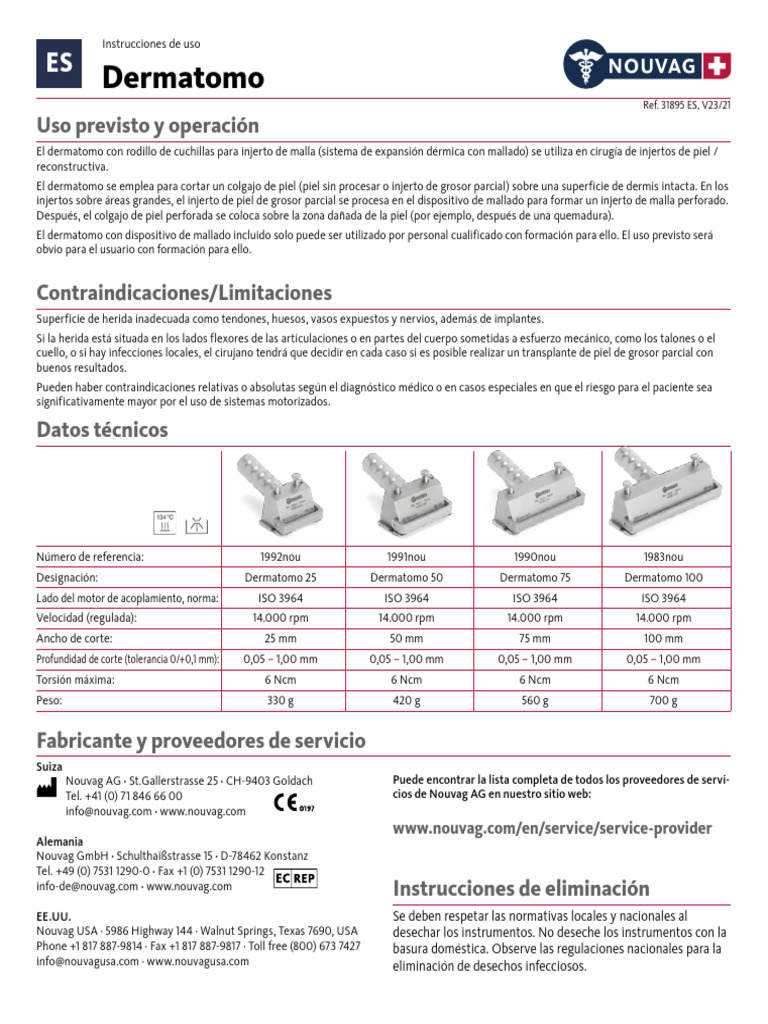 IFU_31895_Dermatormo_V2321_es | PDF | Esterilización (Microbiología) | Piel