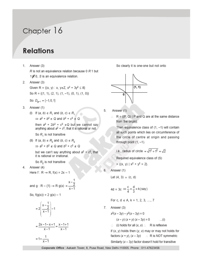 M Sol Ch-16 Relations | PDF | Circle | Mathematical Relations