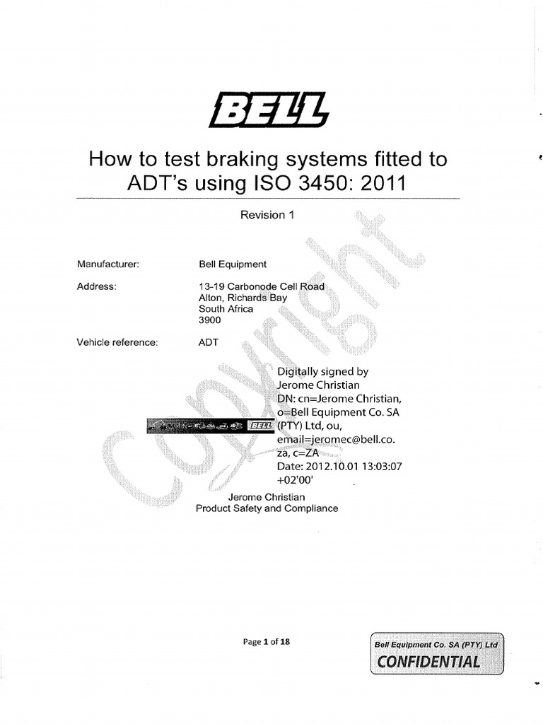 Bell ADT - Brake Test | PDF