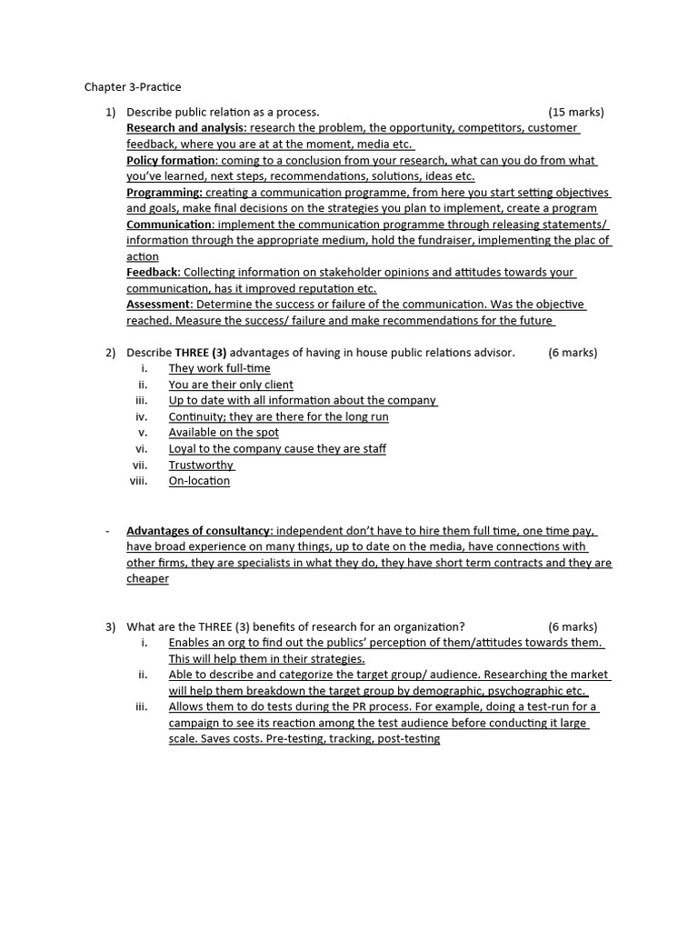 Chapter 3-Practice(1) | PDF | Public Relations | Target Audience