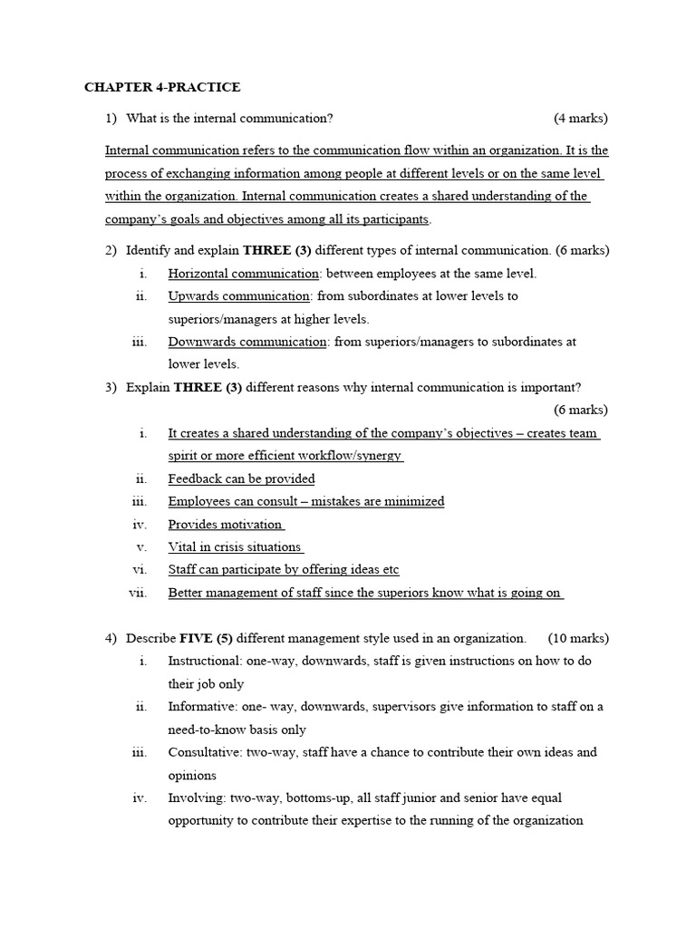 CHAPTER 4-Practice | PDF | Communication | Organizational Behavior