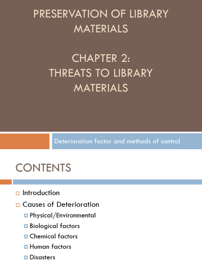 Chapter 2 - Week 3,4,5 - Deterioration Factor | PDF | Humidity | Alkalinity