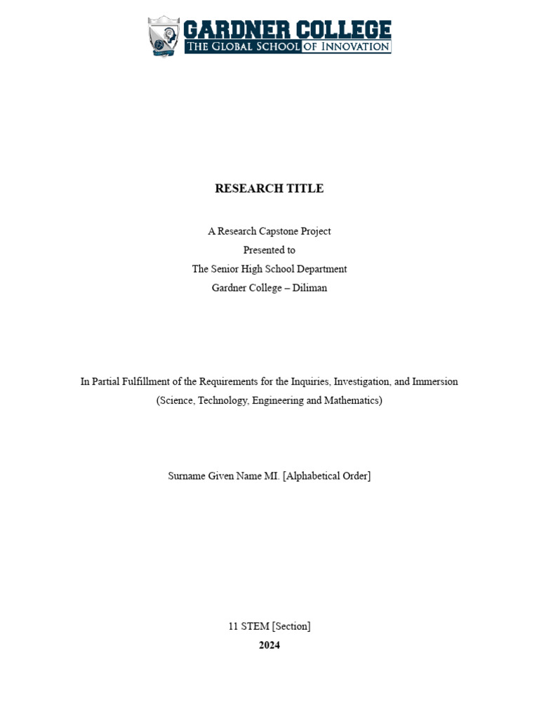 Research-Template - Capstone | Download Free PDF | Science | Methodology