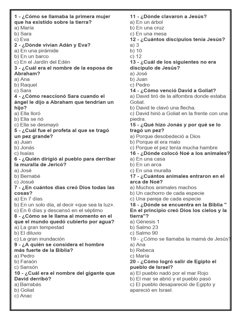 Preguntas de Religion | PDF | Jesús | David