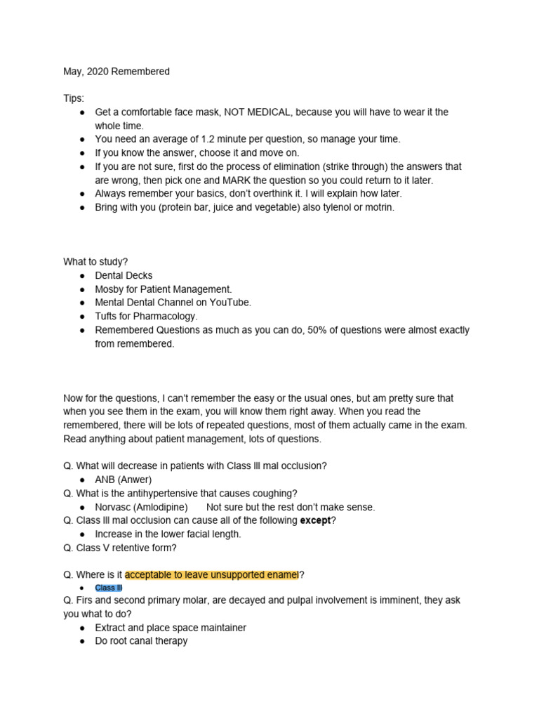 Experience With Inbde Corona RQ | PDF | Human Tooth | Periodontology