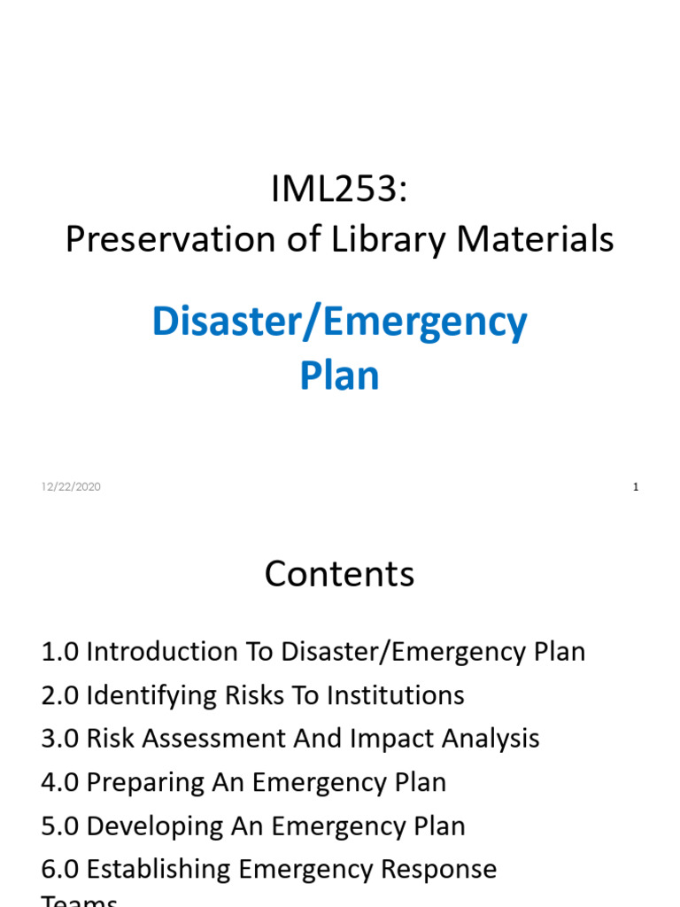 Chapter 3_Week 6_Disaster Plan | PDF | Natural Disasters | Emergency Management