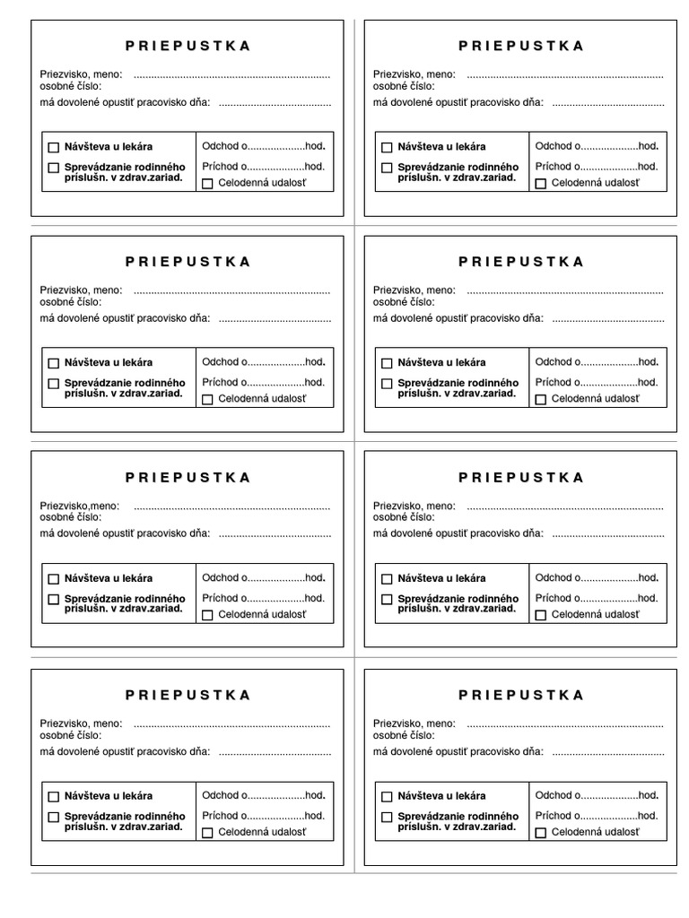 Priepustka K Lek Rovi | PDF