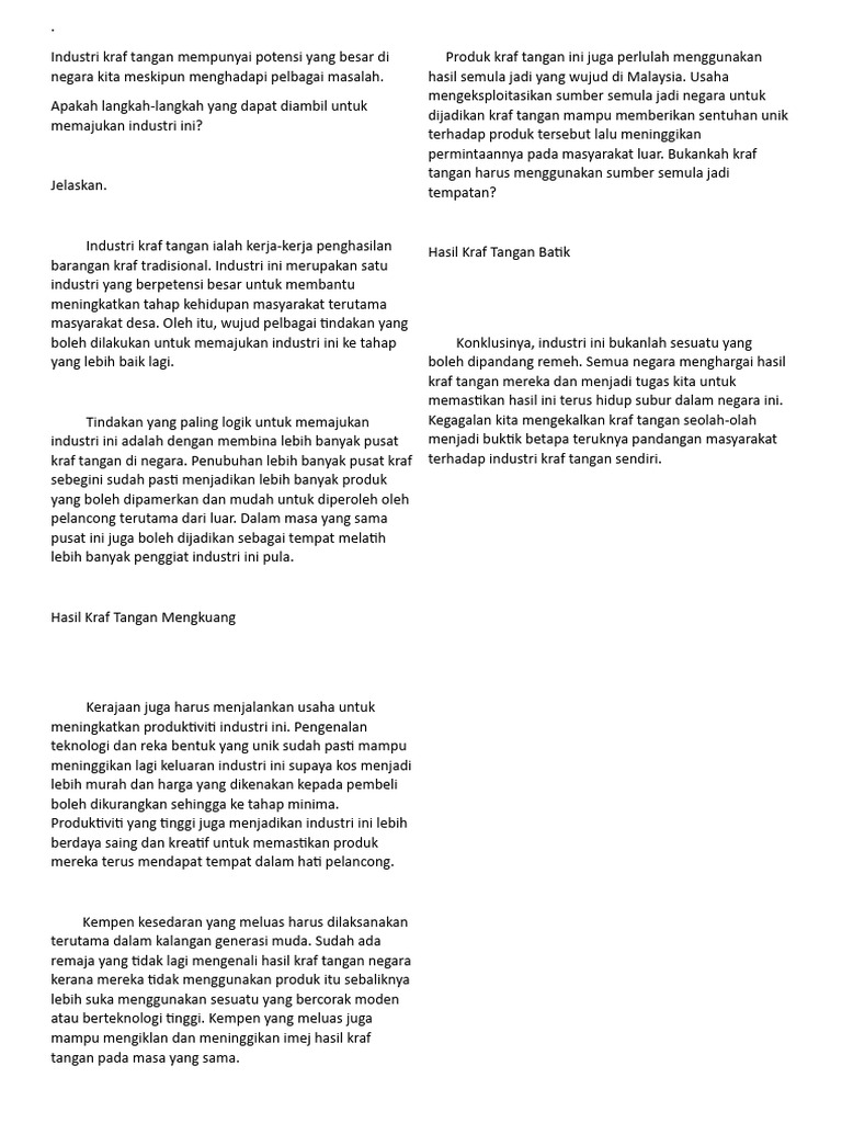 Memajukan Industri Kraf Tangan Malaysia | PDF | Teknologi & Rekayasa