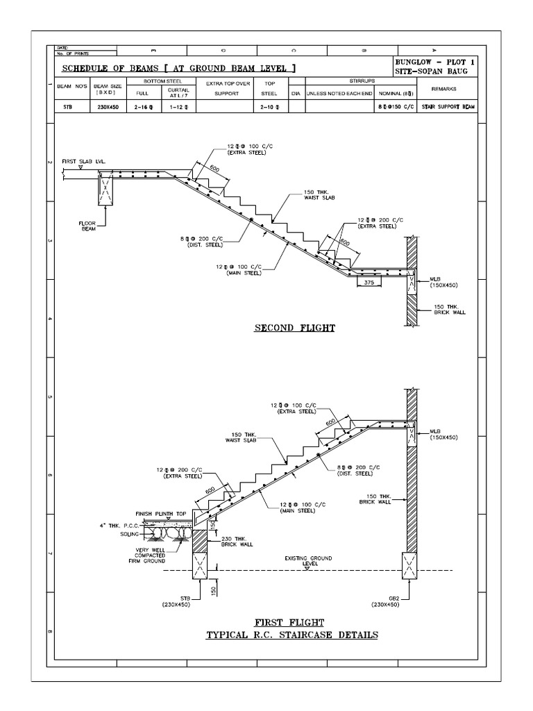 Staircase Detail - Plot No.1 | PDF