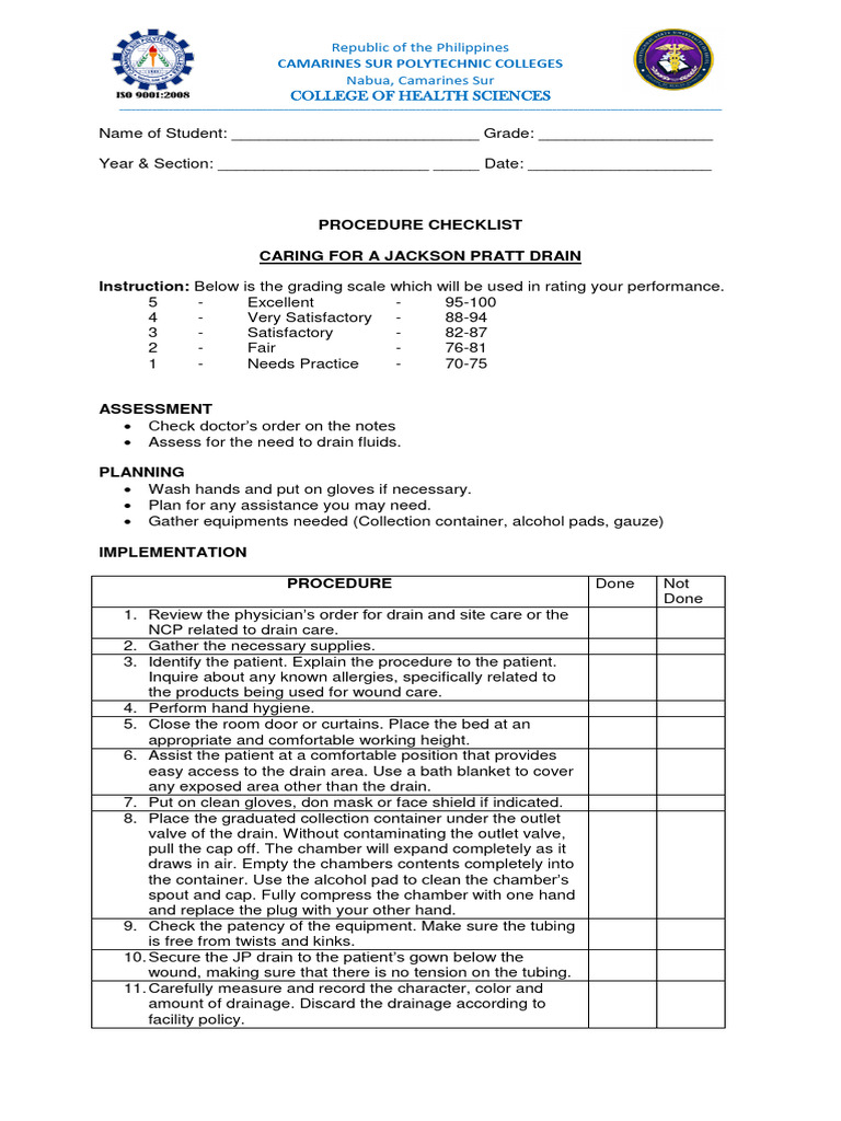 Jackson Pratt & Hemovac Drain Care Guide | PDF | Anesthesia | Injection (Medicine)