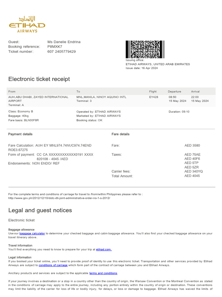 Danelie Endrina P8MXK7 15may 0850 Auh | PDF