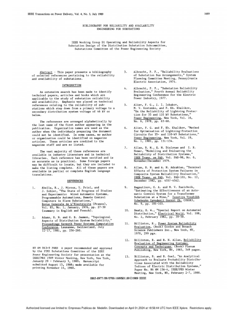 Bibliography For Reliability and Availability Engineering For ...