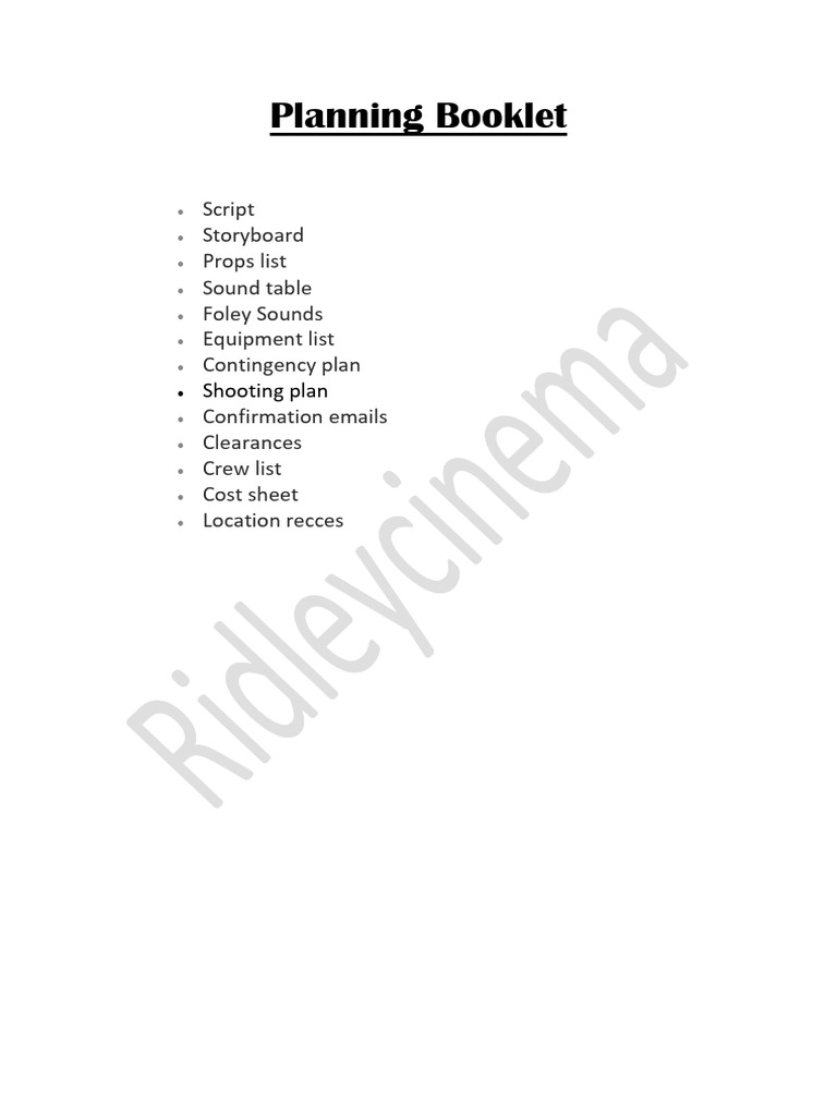 Planning Booklet 1 Ginri | PDF