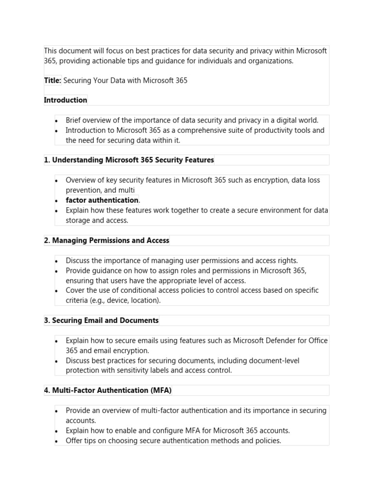 Securing Your Data With Microsoft 365 | PDF | Computer Security | Security