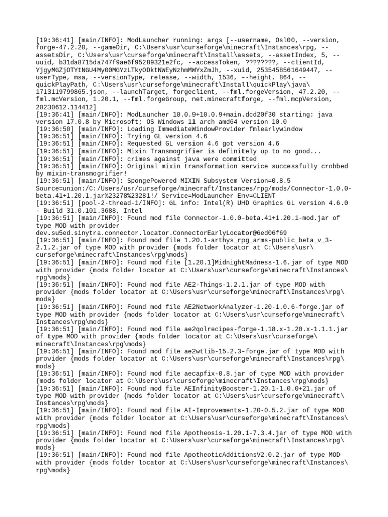 Latest Minecraft Log-Report | PDF | Computer File | Directory (Computing)