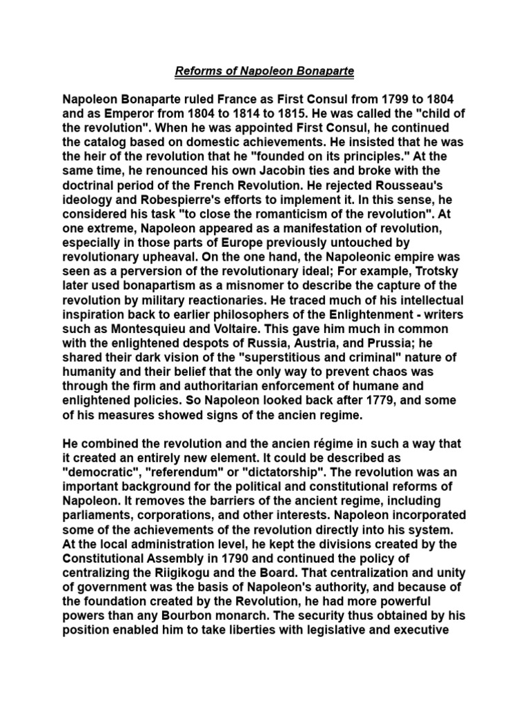 Reforms of Napoleon Bonaparte | PDF | Napoleon | Taxes