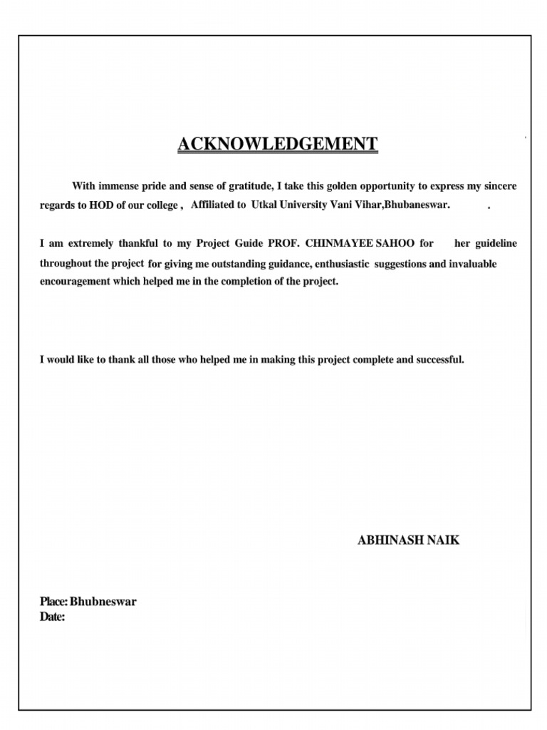 Acknowledge of Project | PDF