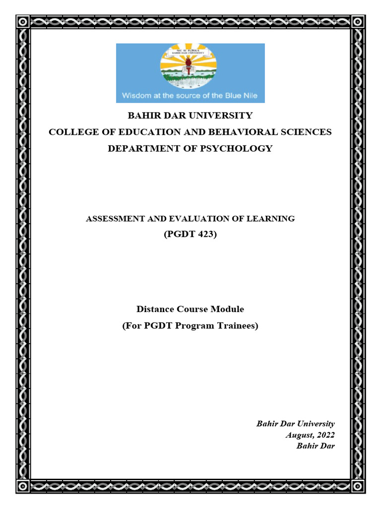 Asst. & Evaln. Module@Final | PDF | Educational Assessment | Teachers