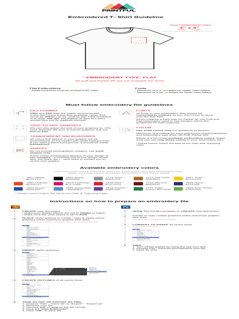 Embroidered T-Shirt - Guideline | PDF | Graphic Design | Computing