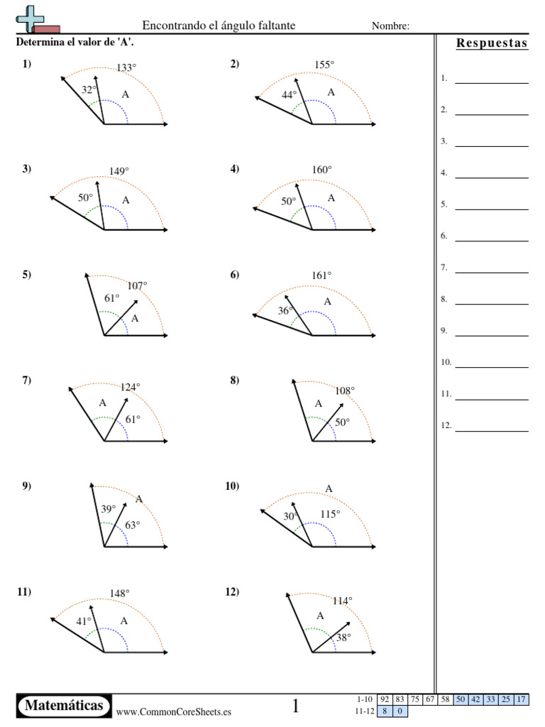Ejercicios de Angulos - Alumno 10 | PDF