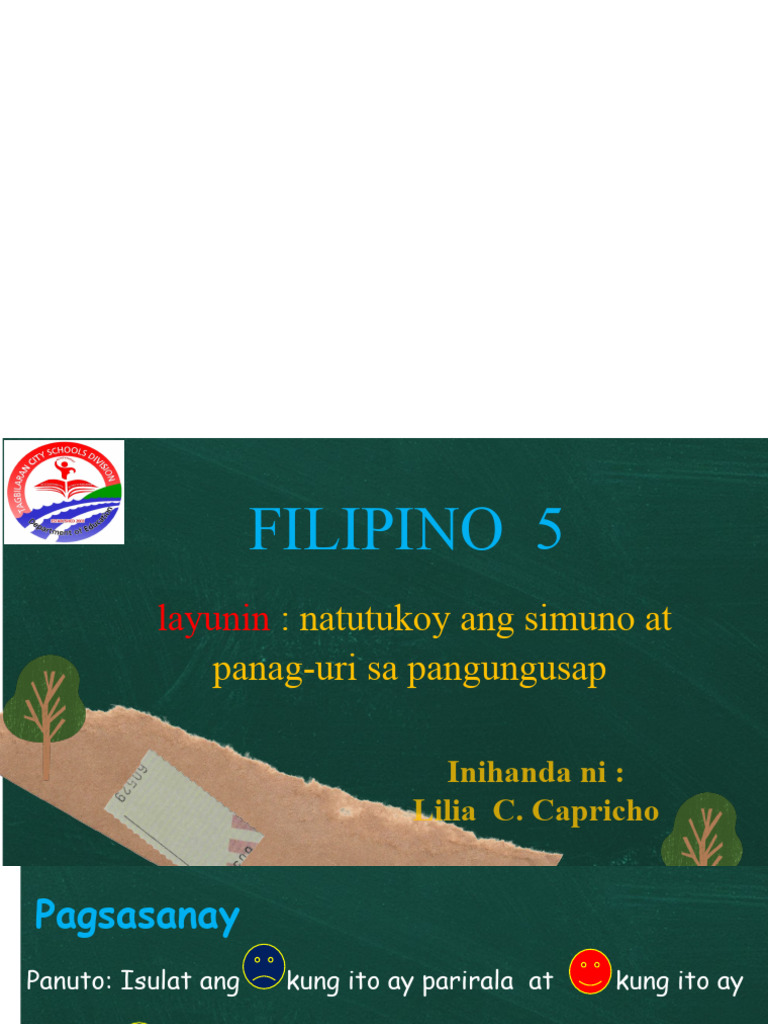Filipino 5 Demo Lesson Simuno | PDF