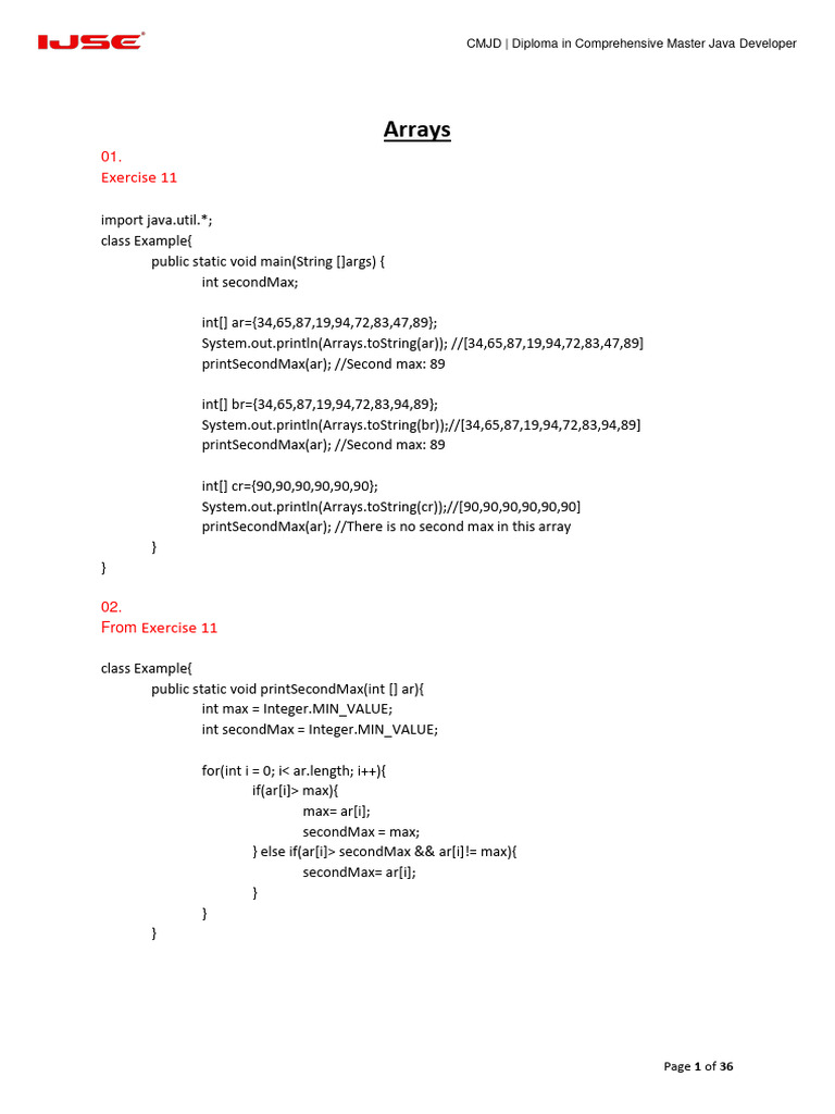 Class Note 3 (Arrays - Day 02) | PDF | Computer Engineering | Computing