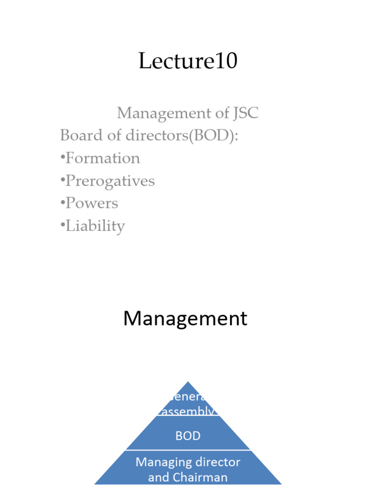 Buss Law Lect 9 | PDF | Legal Liability | Board Of Directors