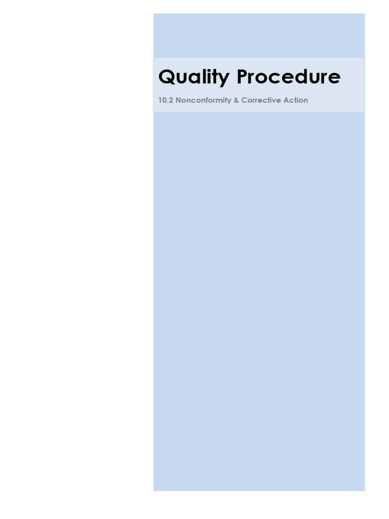 Nonconformity & Corrective Action Procedure | PDF | Performance Indicator | Business