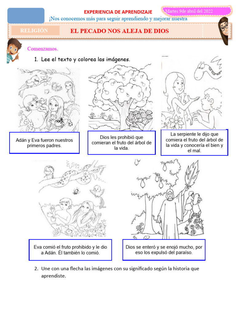 Actividades sobre Adán y Eva para Niños | PDF