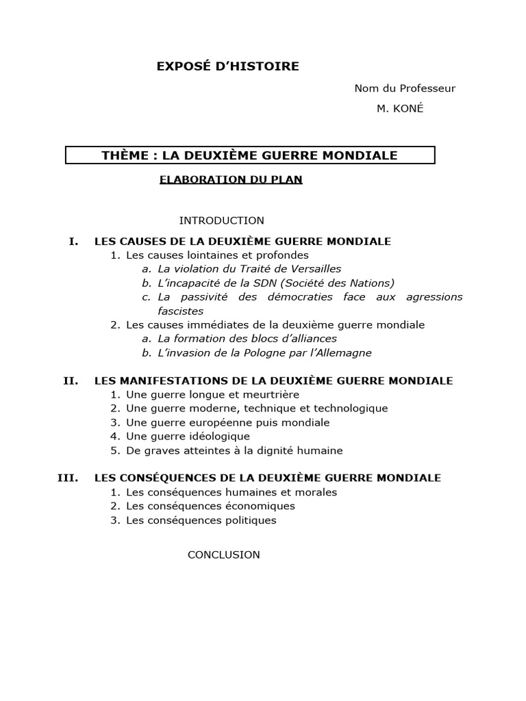 Causes de la Deuxième Guerre Mondiale | PDF | Seconde Guerre mondiale ...